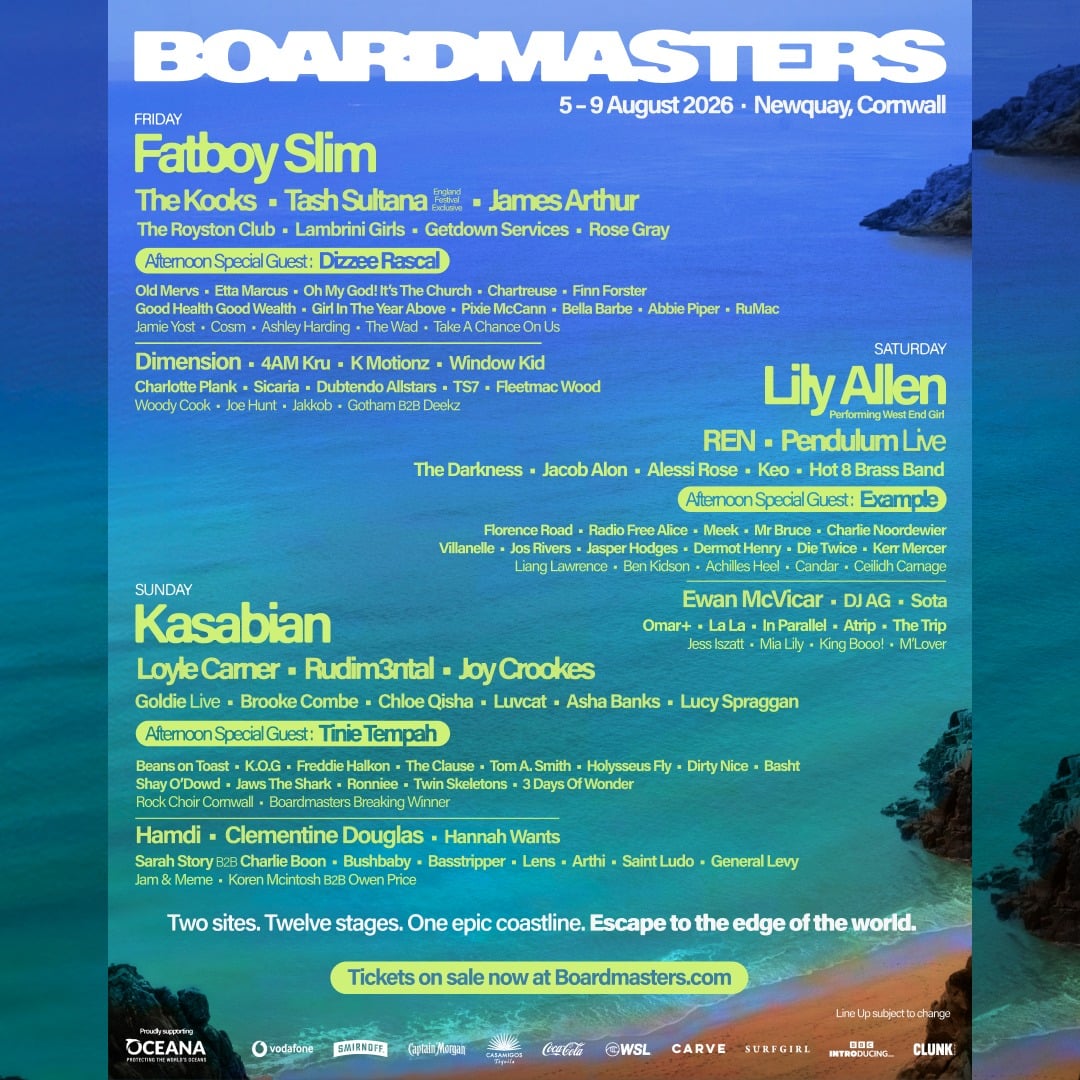 Boardmasters 2026 | Music Festival Wizard