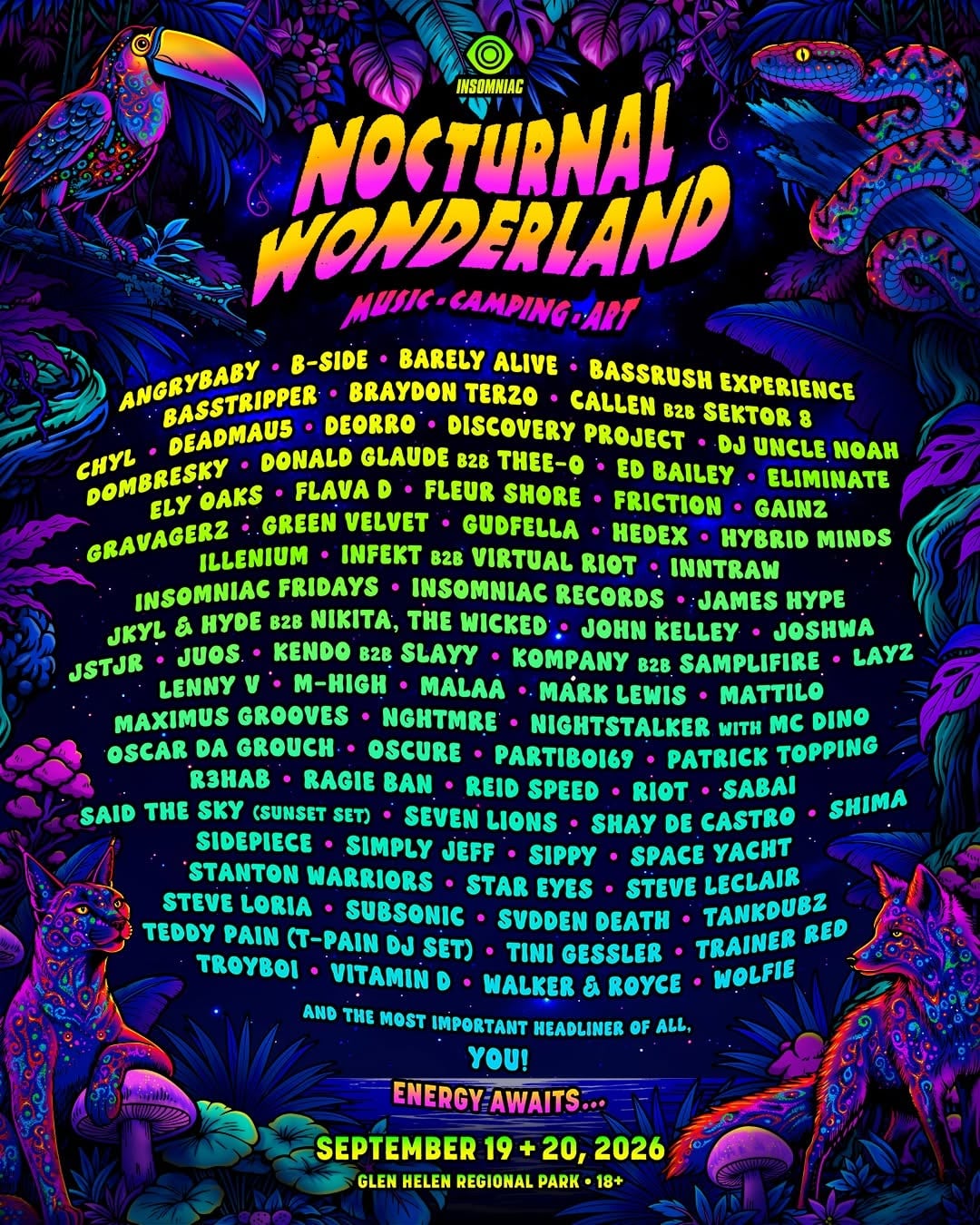 Nocturnal Wonderland 2026 | Music Festival Wizard