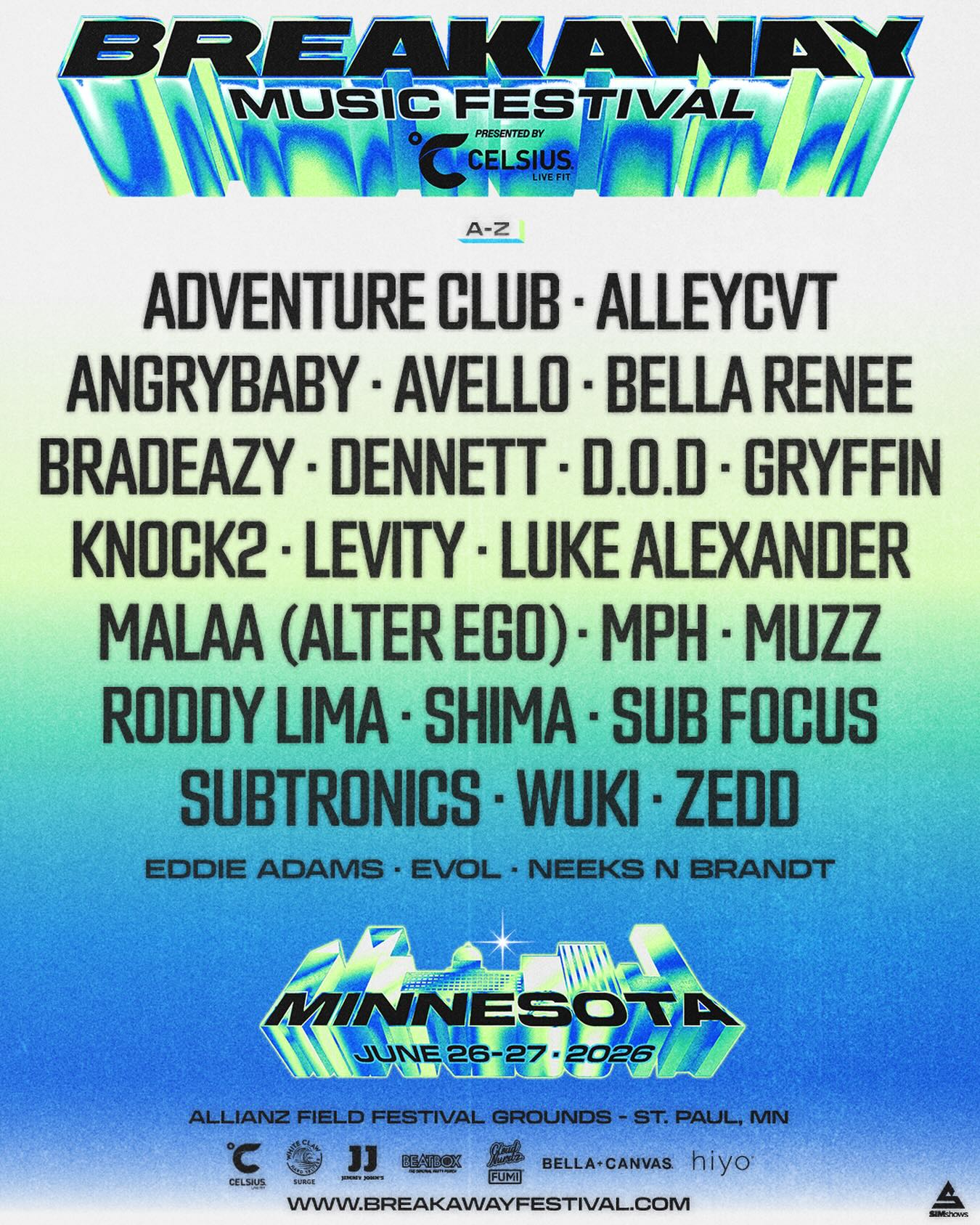Breakaway Minnesota 2026 | Music Festival Wizard